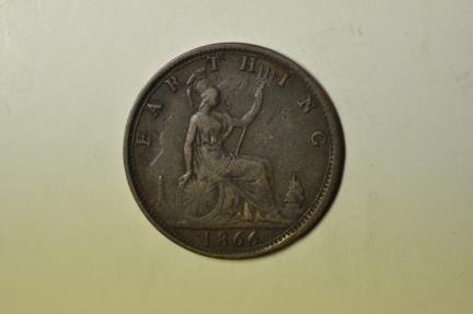 Great Britain; Farthing 1866 | European Coins