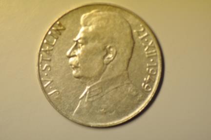 Czechoslovakia; Silver 100 Korun no date (1949) Josef V. Stalin - 75th ...