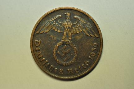 Germany Third Reich; Bronze 2 Reichspfennig 1939-D | European Coins