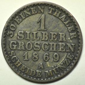 Germany Prussia; Silver Groschen 1869-A | European Coins
