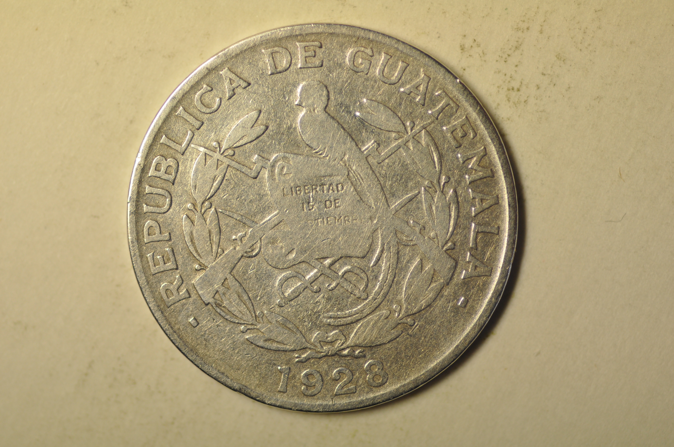 Guatemala; Silver 1/4 Quetzal 1928 (L) | North & Central American and ...