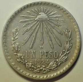 Mexico Silver Peso 1924 | North & Central American and Caribbean Coins