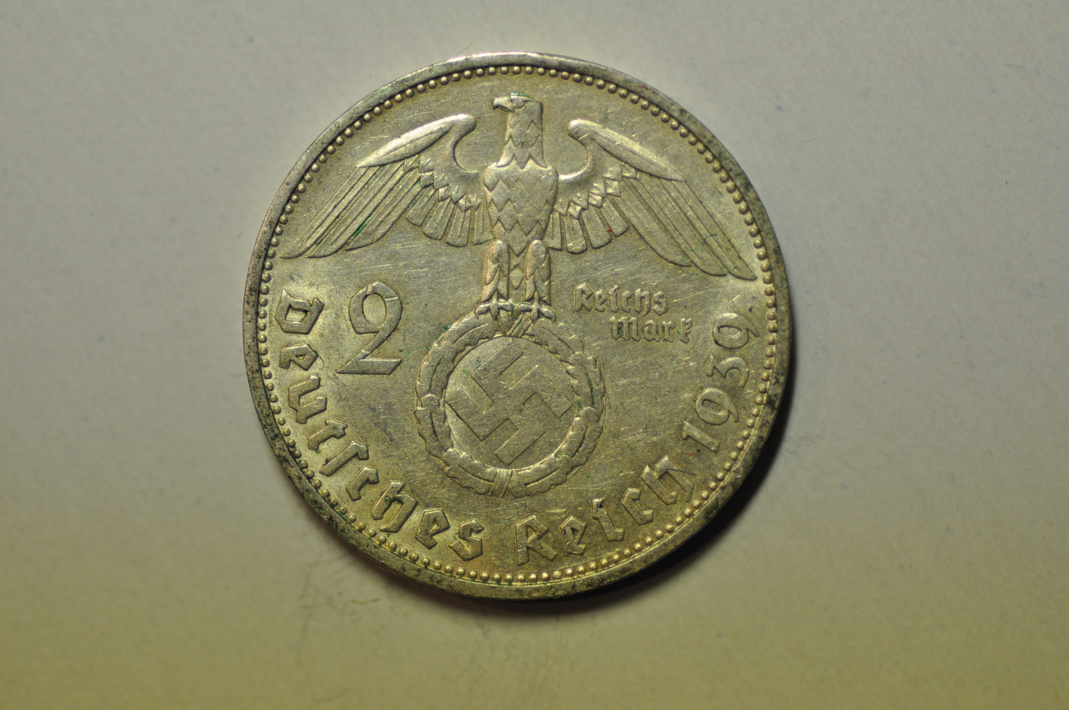 Germany; Silver 2 Reichsmark 1939-F | European Coins