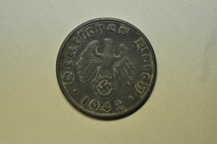 Germany Third Reich; Zinc 1 Reichspfennig 1943-A | European Coins