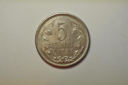 Lithuania; Silver 5 Litai 1925 | European Coins