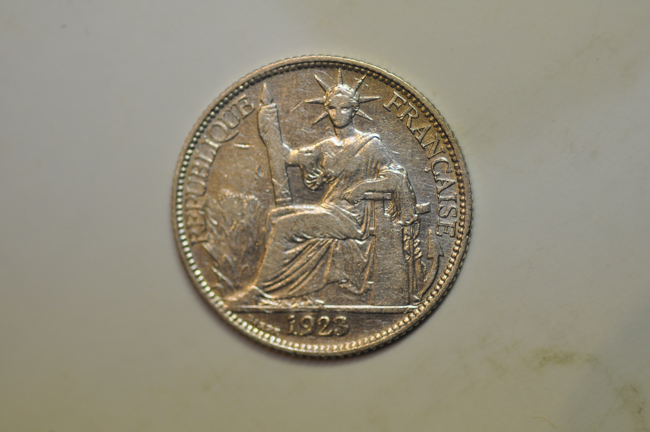 French Indo-China; Silver 20 Cents 1923-A | Asian and Middle Eastern Coins