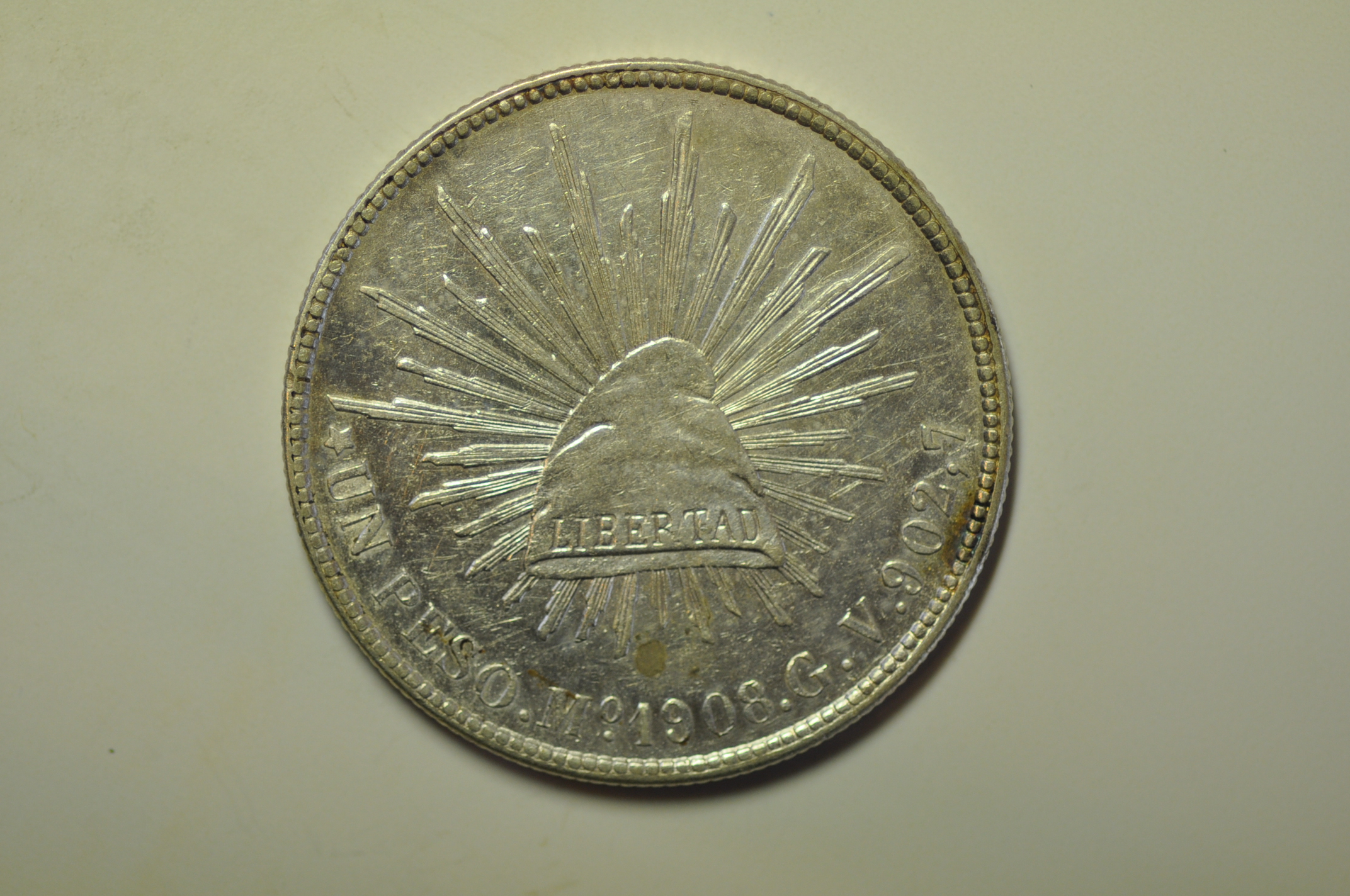 Mexico; Silver Peso 1908 Mo GV | North & Central American and Caribbean ...