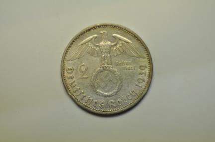 Germany Third Reich; Silver 2 Reichsmark 1939 A | European Coins