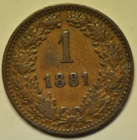 Austria Bronze Kreuzer 1881 | European Coins