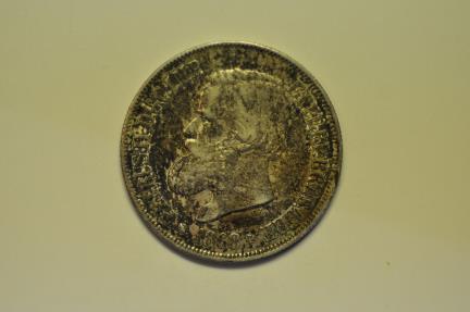 Brazil; Silver 500 Reis 1868 toned AU | South American Coins