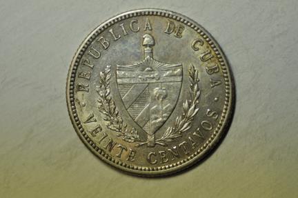 Cuba; Silver 20 Centavos 1920 XF+ | North & Central American and ...