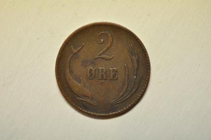 Denmark; 2 Ore 1874 CS XF | European Coins