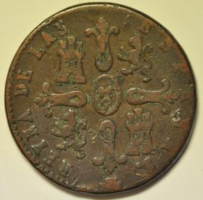Spain Copper 8 Maravedis 1843 | European Coins