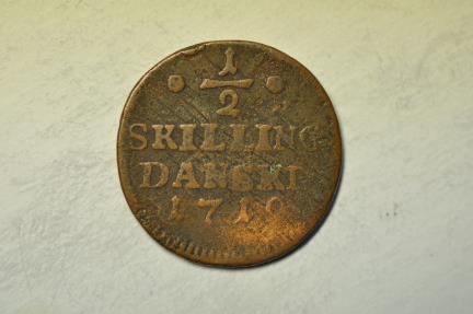Denmark; 1/2 Skilling 1719 | European Coins
