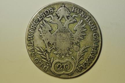 Austria; Silver 20 Kreuzer 1808-A | European Coins