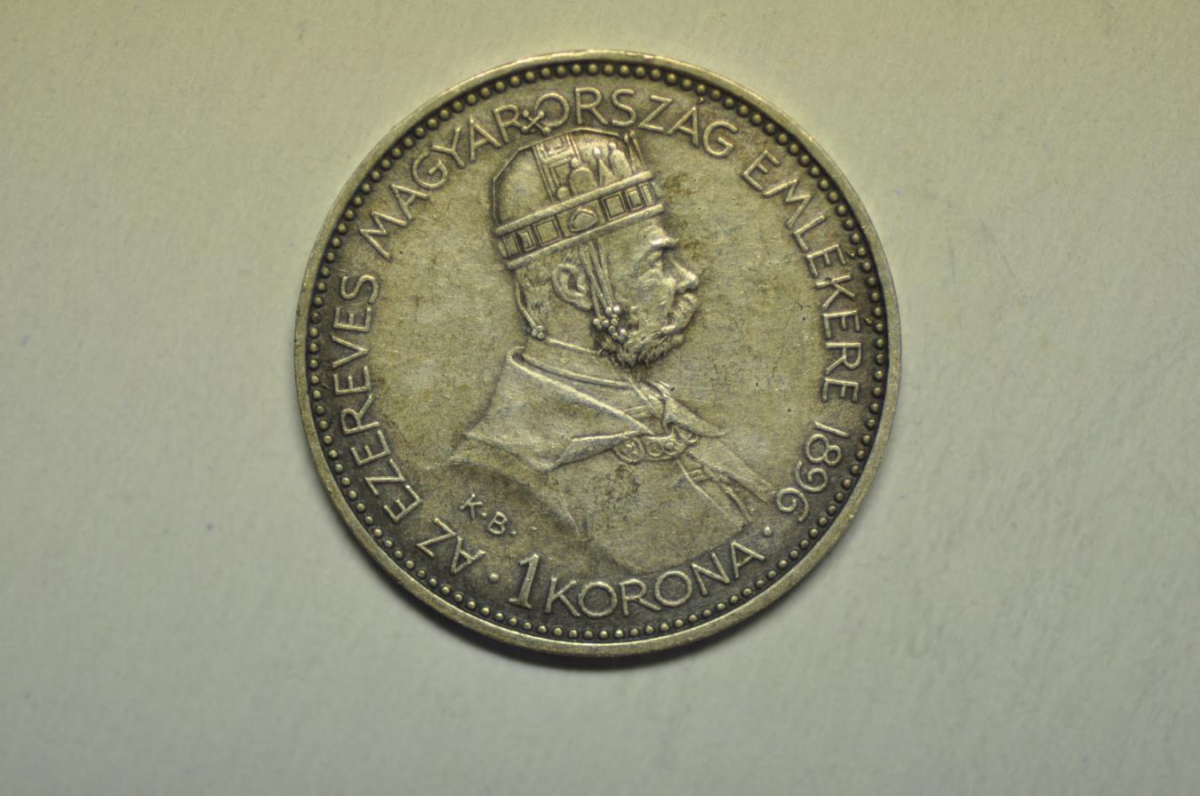 Hungary; Silver Korona 1896 - Millenium Commemorative | European Coins