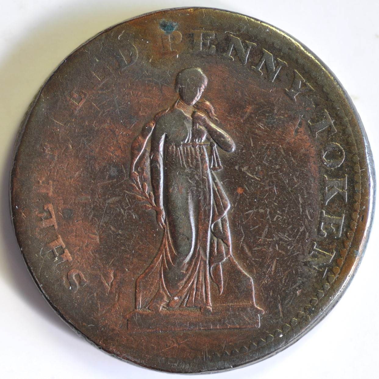 Great Britain; Yorkshire-Sheffield Workhouse Penny Token 1815