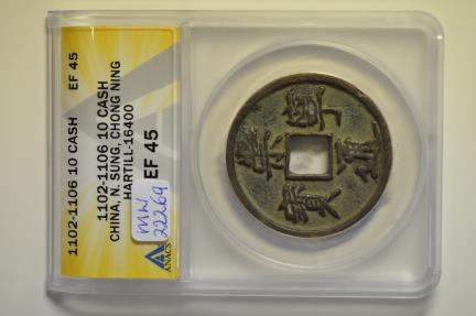 China; Cast 10 Cash 1102 - 1106 AD ANACS EF45 - Rare (R10) | Asian and ...