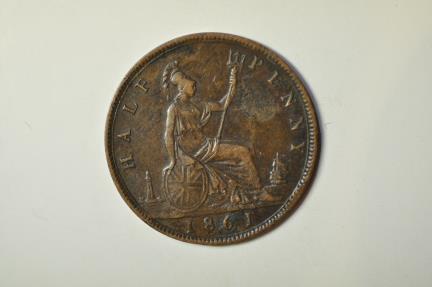 Great Britain; 1/2 Penny 1861 | European Coins