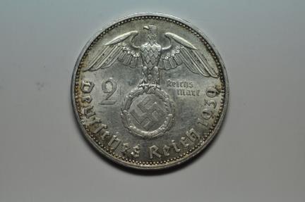Germany; Silver 2 Reichsmark 1939-A | European Coins