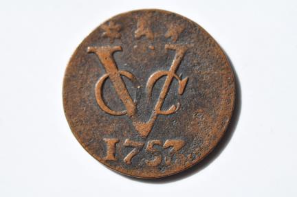 VOC Netherlands East Indies - Zeeland Arms; Duit 1753 | Australian ...