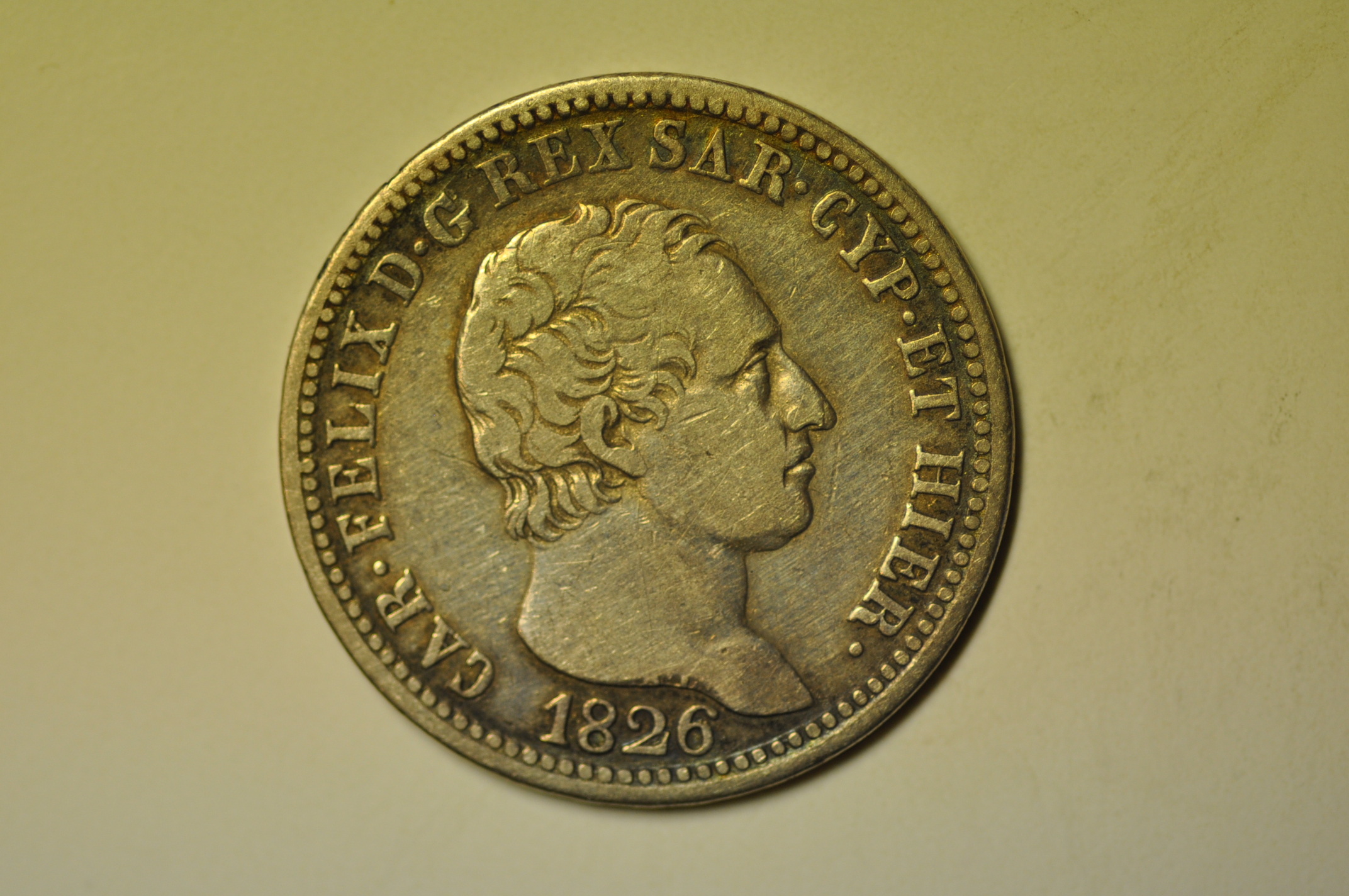Italy Sardinia; Silver Lira 1826 | European Coins