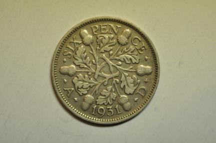 Great Britain; Silver 6 Pence 1931 | European Coins