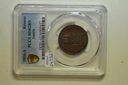 Austria; Kreuzer 1816-A PCGS MS62BN | European Coins