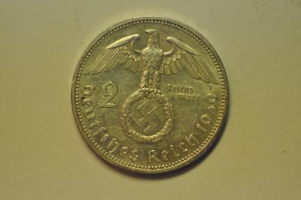 Germany Third Reich; Silver 2 Reichsmark 1939 A | European Coins