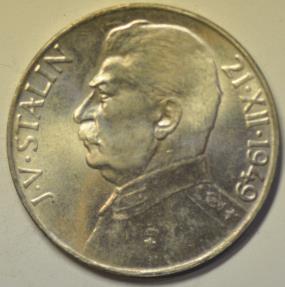 Czechoslovakia; Silver 100 Korun no date (1949) Josef V. Stalin - 75th ...