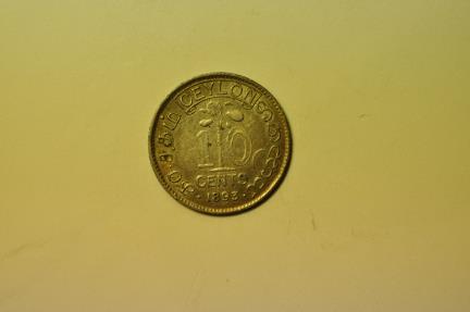 Ceylon; Silver 10 Cents 1893 XF | Asian and Middle Eastern Coins