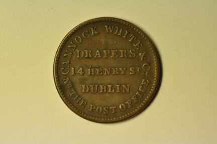 Ireland; Dublin & Cork Farthing Token no date CANNOCK WHITE & CO.