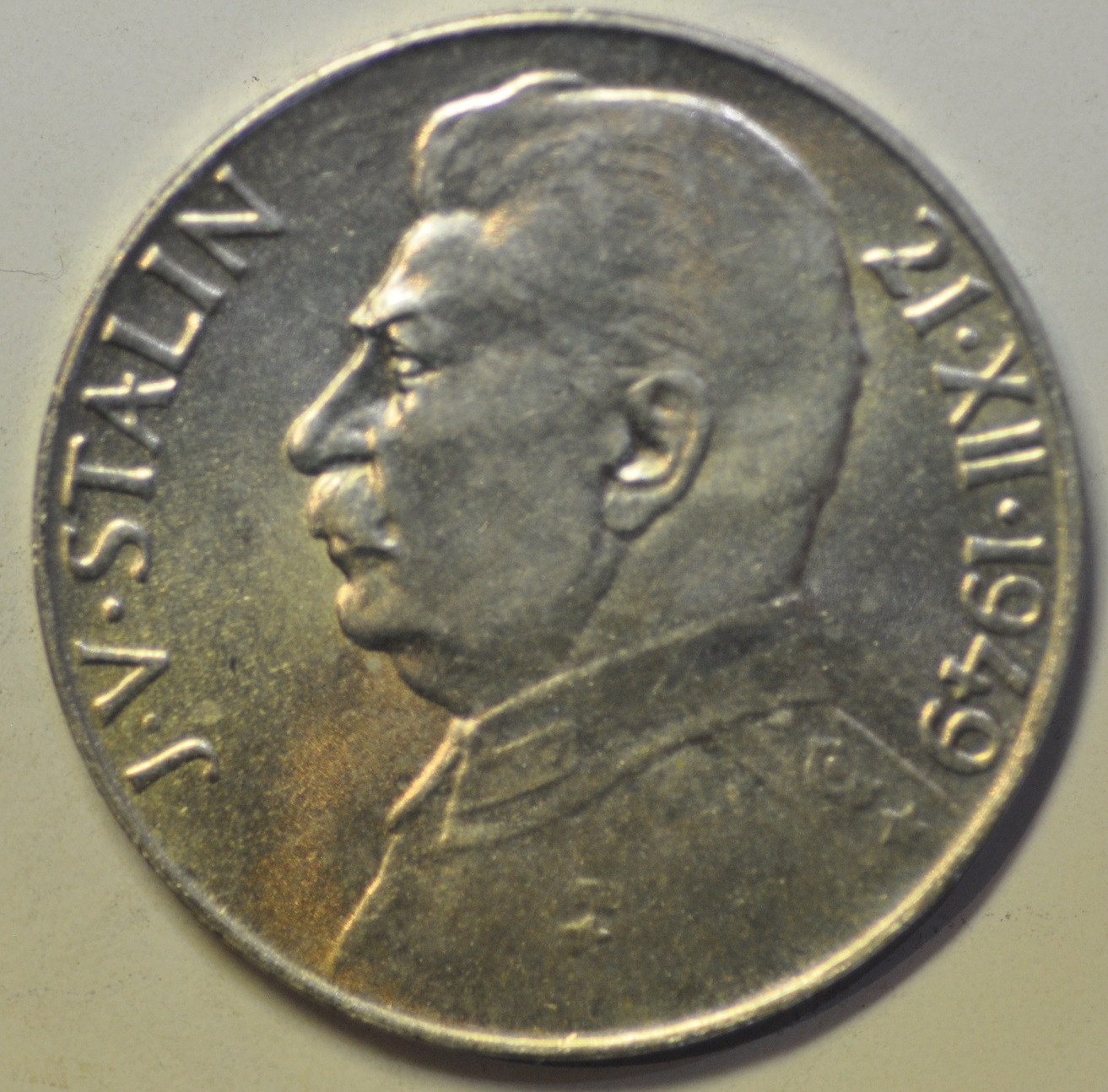 Czechoslovakia; Silver 100 Korun no date (1949) Josef V. Stalin - 75th ...