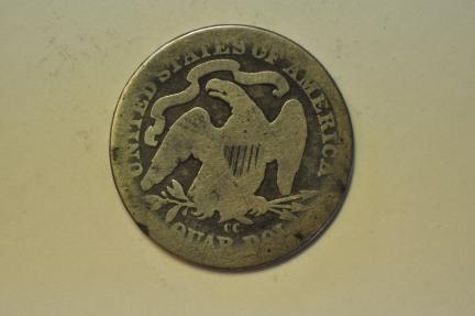 USA Silver Seated Liberty Quarter Dollar 1877 CC | Quarters