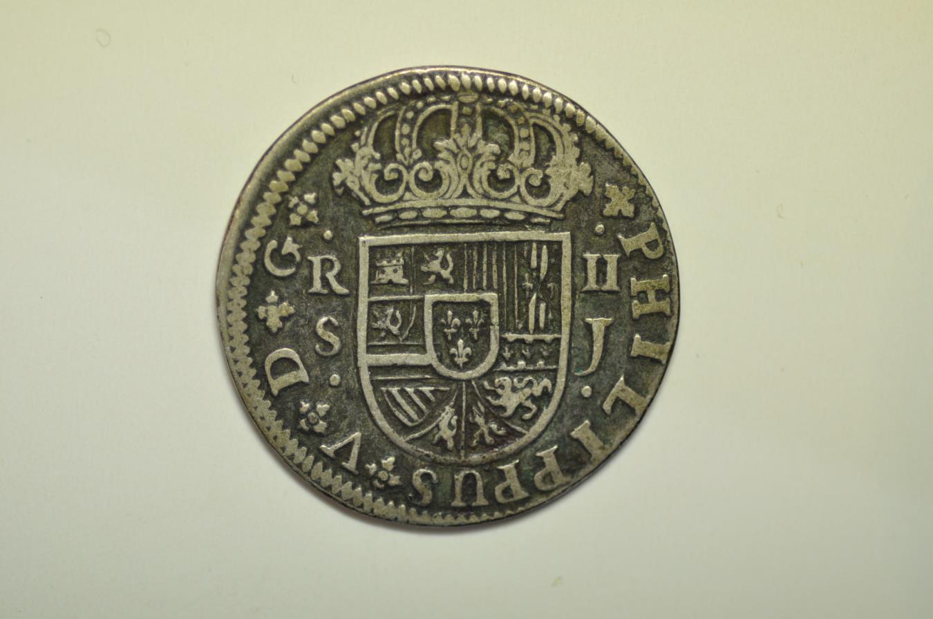 Spain; Silver 2 Reales 1722 S J | European Coins