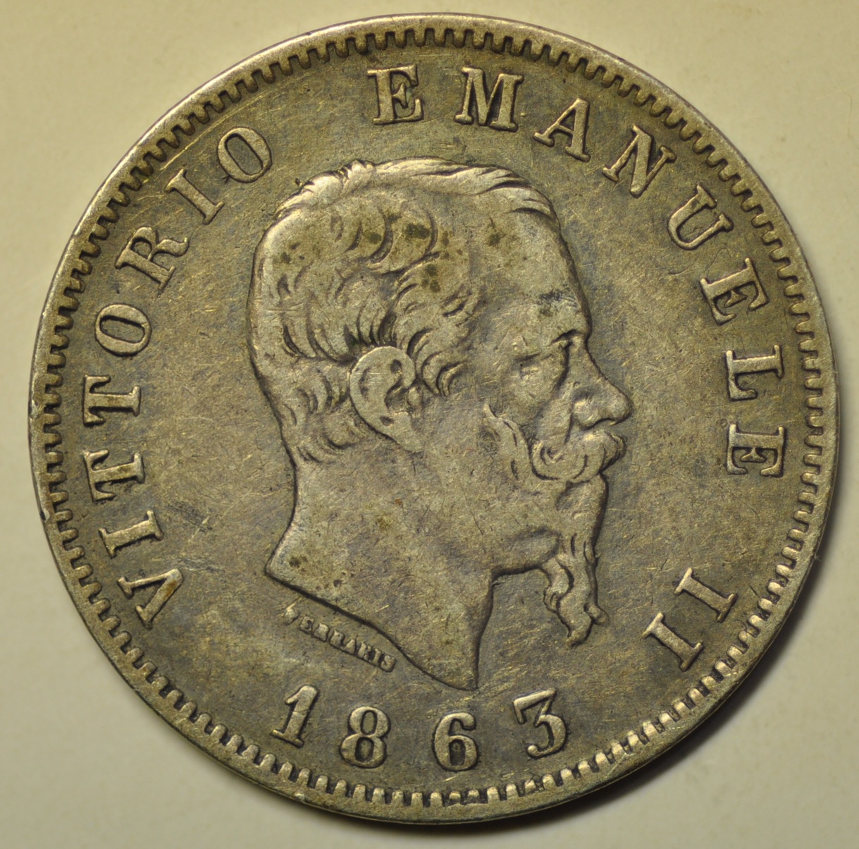 Italy Silver Lira 1863 M BN | European Coins
