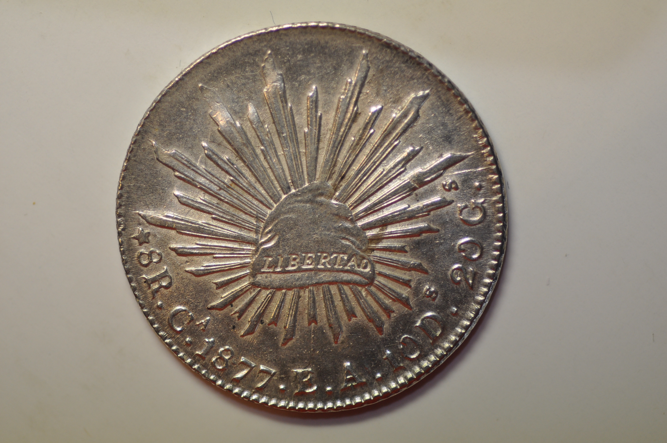 Mexico; Silver 8 Reales 1877 CA EA | North & Central American and ...