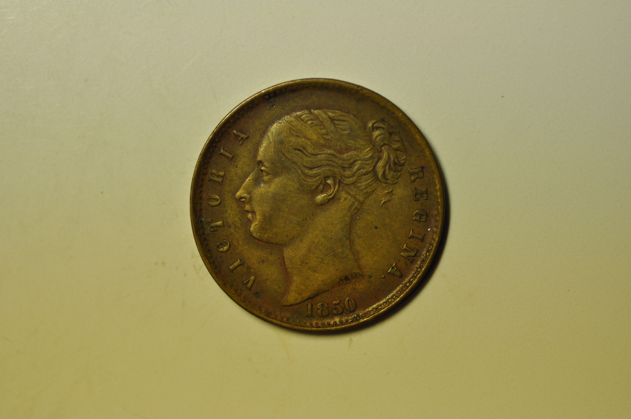 Great Britain; Farthing Token 1850 KEEP YOUR TEMPER | European Coins