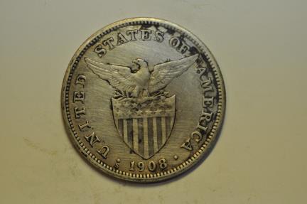 Philippines; Silver Peso 1908-S | Asian and Middle Eastern Coins