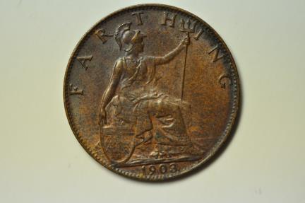 Great Britain; Farthing 1903 AU+ | European Coins