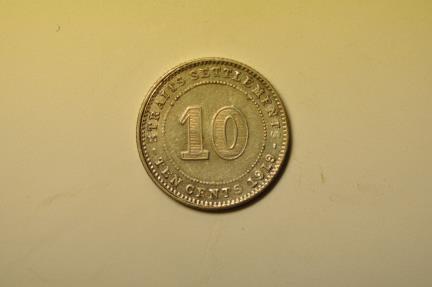 Straits Settlements; Silver 10 Cents 1919 | Asian and Middle Eastern Coins