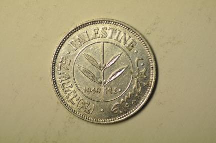 Palestine; Silver 50 Mils 1940 | Asian and Middle Eastern Coins