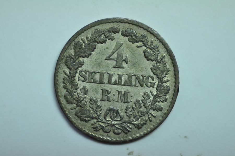 Denmark; 4 Skilling Rigsmont 1873 CS | European Coins
