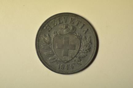 Switzerland; 2 Rappen 1944-B | European Coins