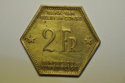 Belgian Congo; 2 Francs 1943 African Elephant | African Coins