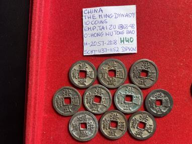 China The Ming Dynasty; Lot of 10 Coins - Cast Cash no date 1368-1398