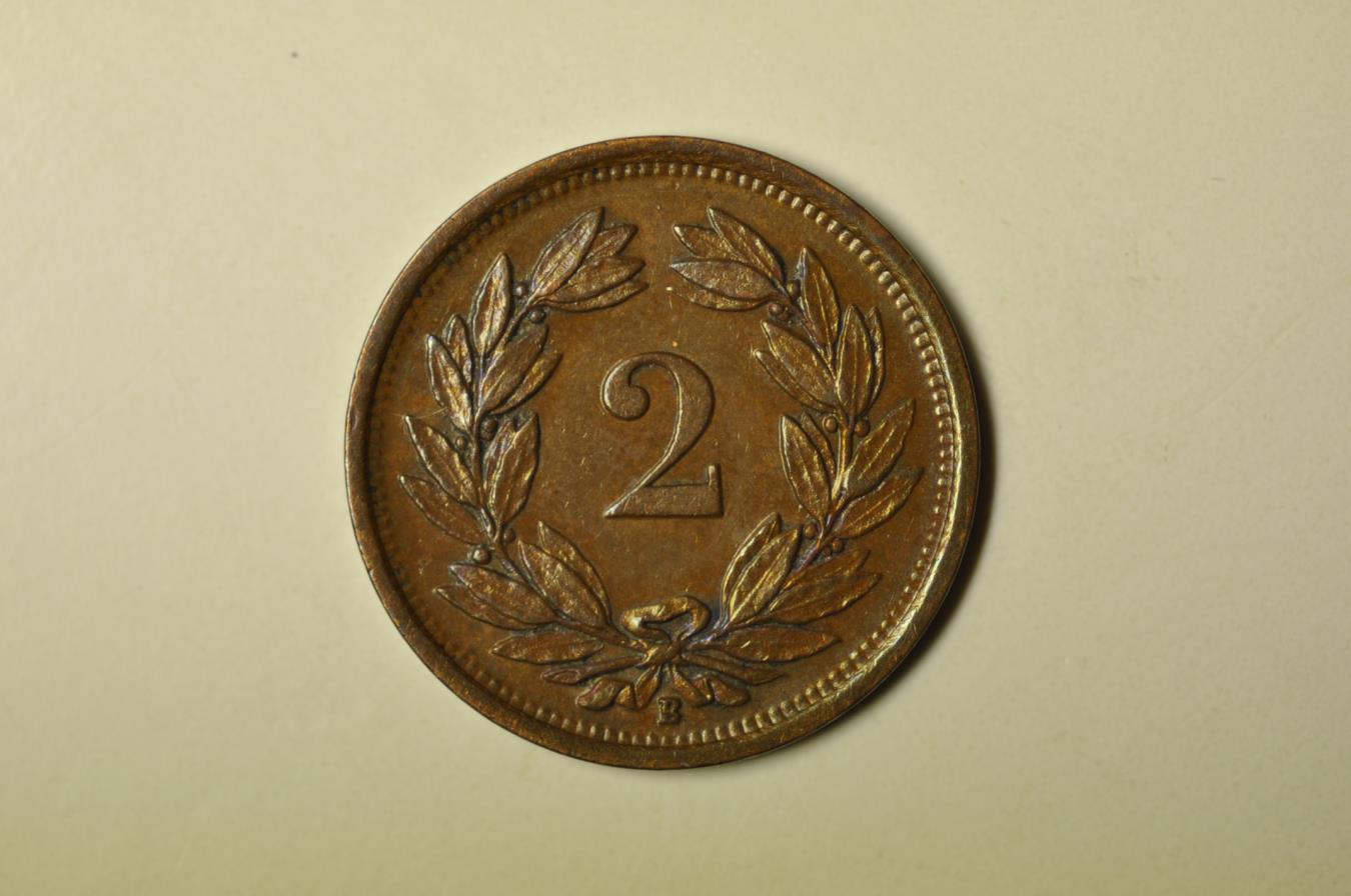 Switzerland; 2 Rappen 1932-B | European Coins