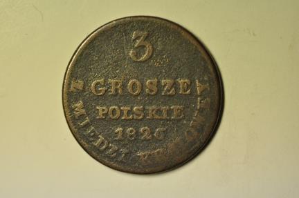 Poland; 3 Grosze Polskie 1826 Z MIEDZI KRAIOWEY | European Coins
