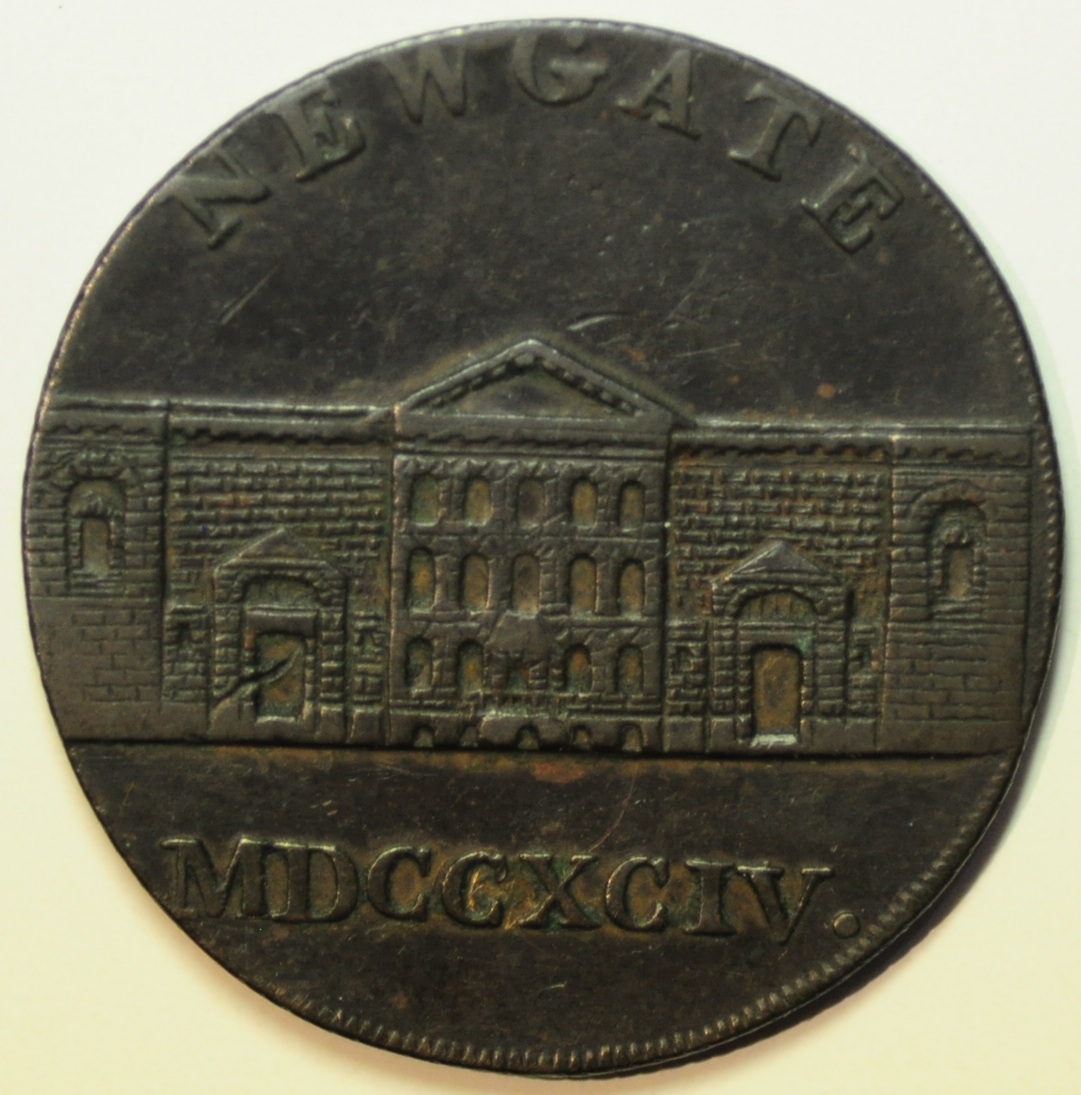 Great Britain Newgate Middlesex Copper 1/2 Penny Token MDCCXCIV - 1794