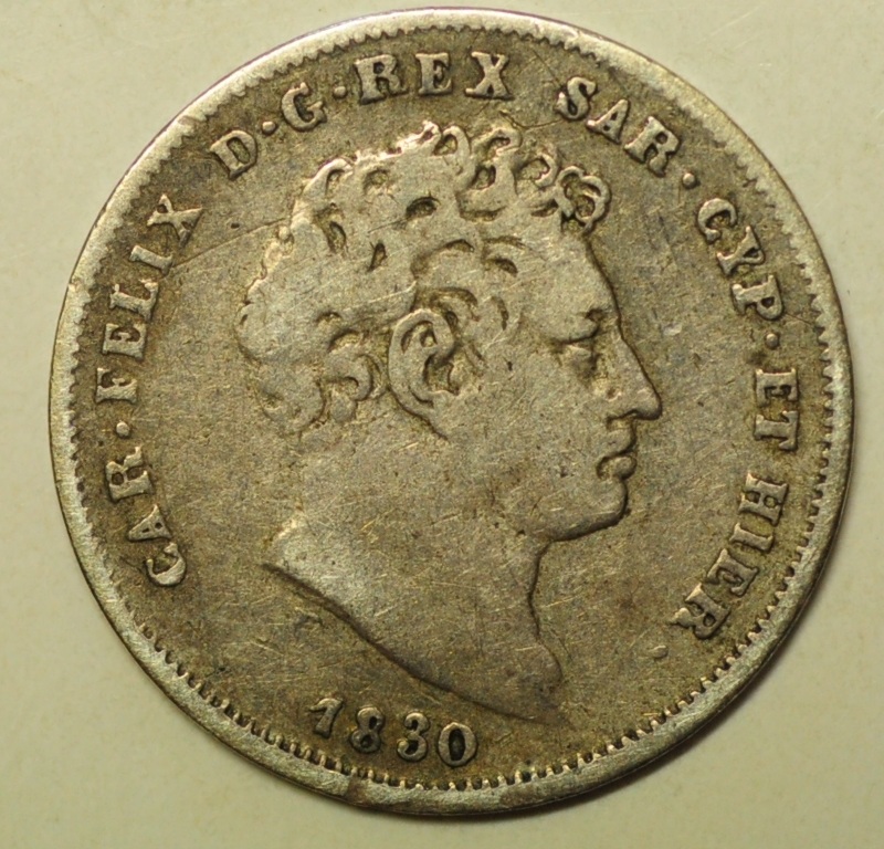 Italian States - Sardinia Silver 25 Centesimi 1830 | European Coins